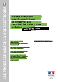 Une fiche pour prévenir les TMS - Infoprotection